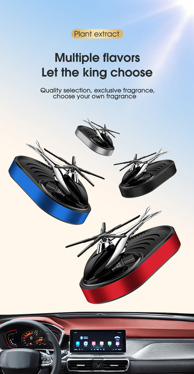 Helicopter Car Aromatherapy Solar Rotating Car Perfume Car - Temu