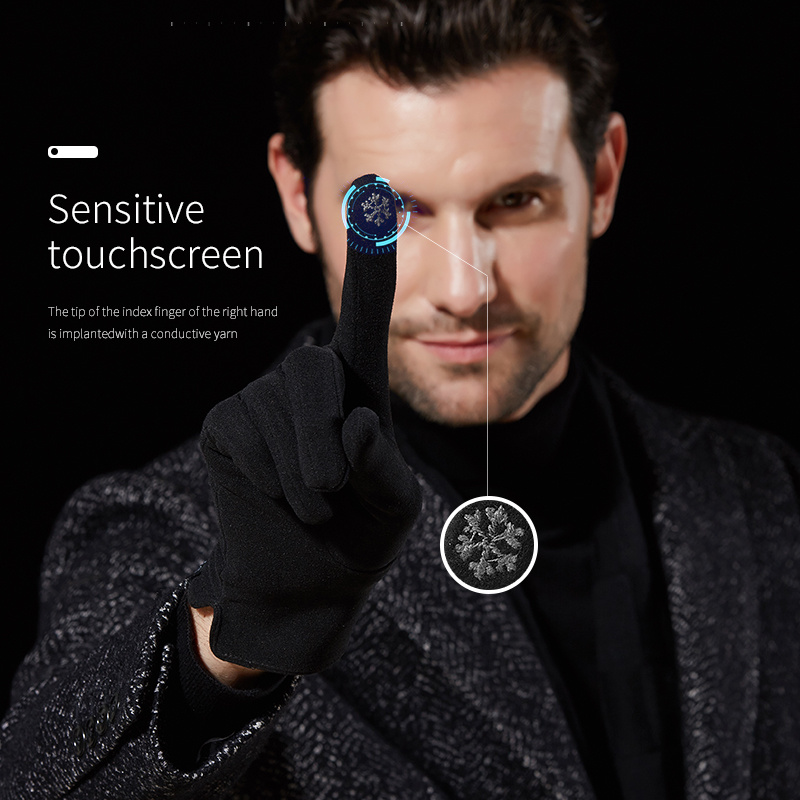 Men's Winter Suede Warm Gloves Plush Cold - Temu United Kingdom