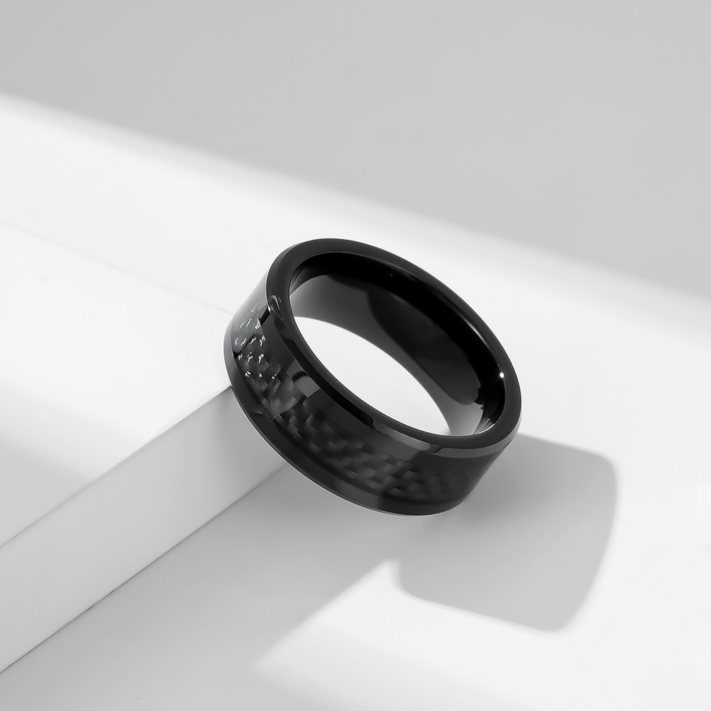 hot selling fashion carbon fiber black ring - Temu New Zealand