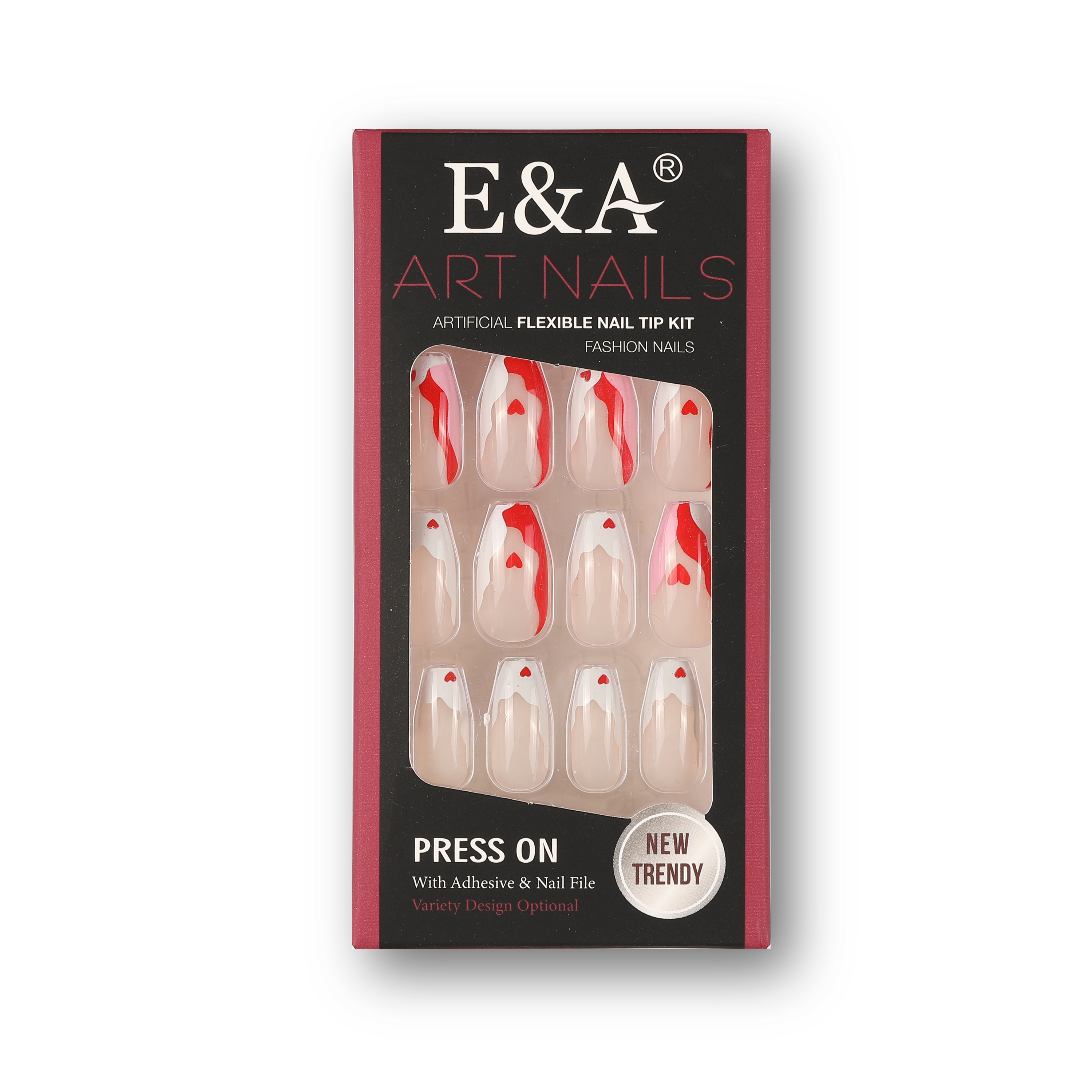 Press Nails Short Square French False Nails Swirl Heart - Temu United ...