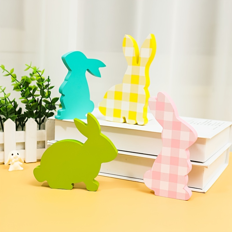 1pc Wooden Easter Decoration Ornament, Easter Bunny Decoration, Wooden ...