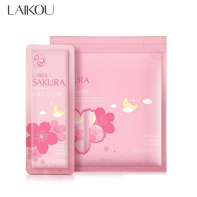15pcs Bag Cherry Blossom Sleeping Mask Moisturizing Hydrating ...