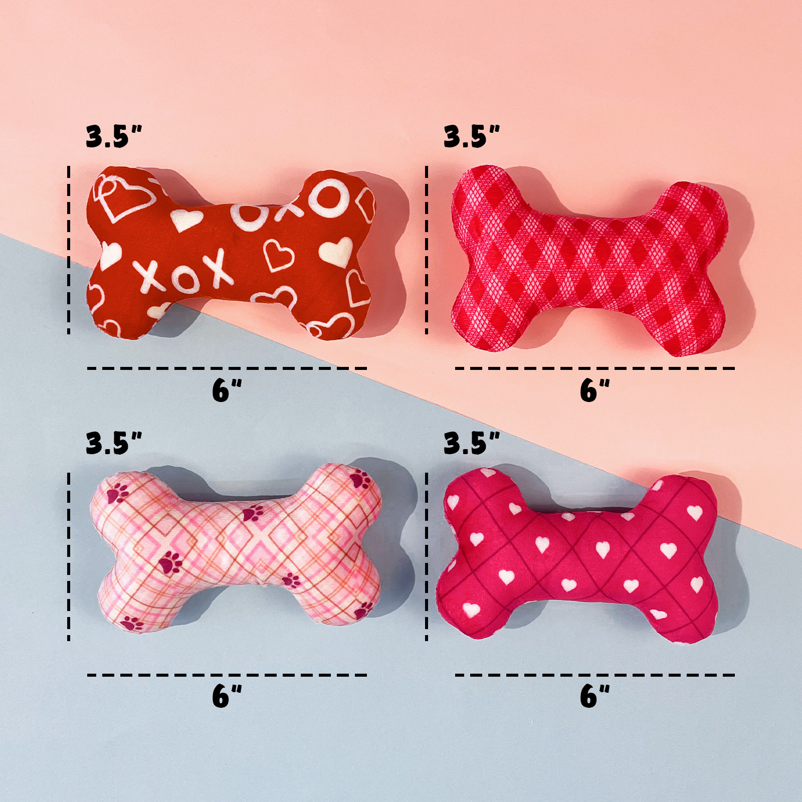 valentine's day interactive dog toys stuffed plush bone - {region_name}
