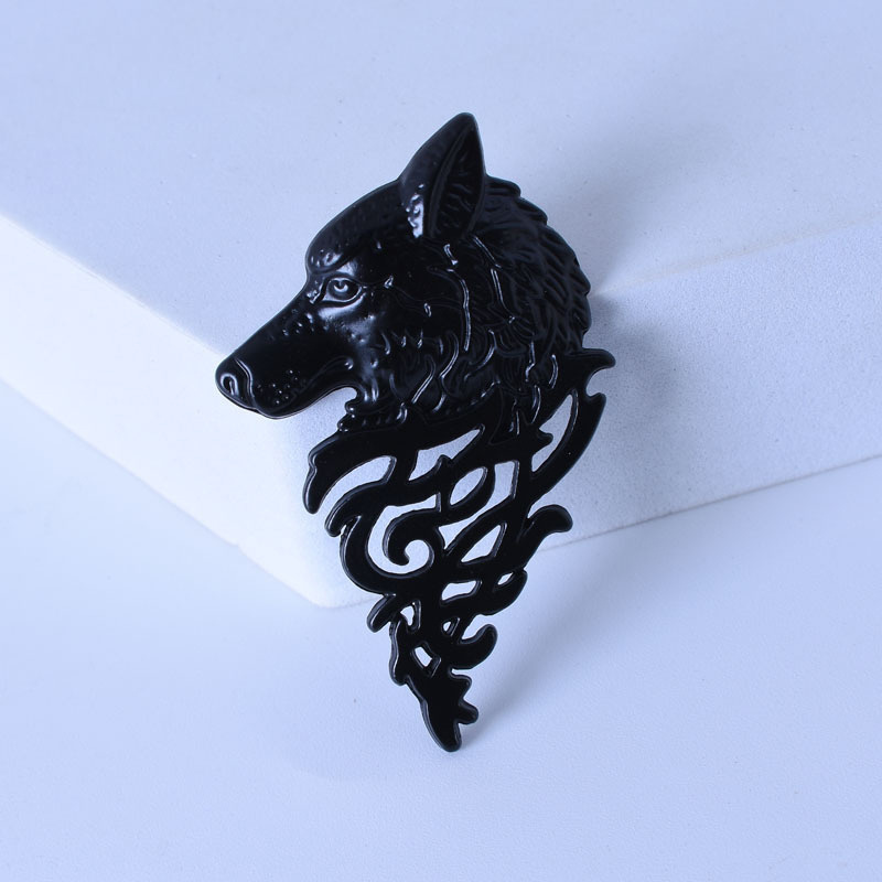1pc Mens Suit Collar Pin Buckle Domineering Wolf Head Brooch Pin Collar ...