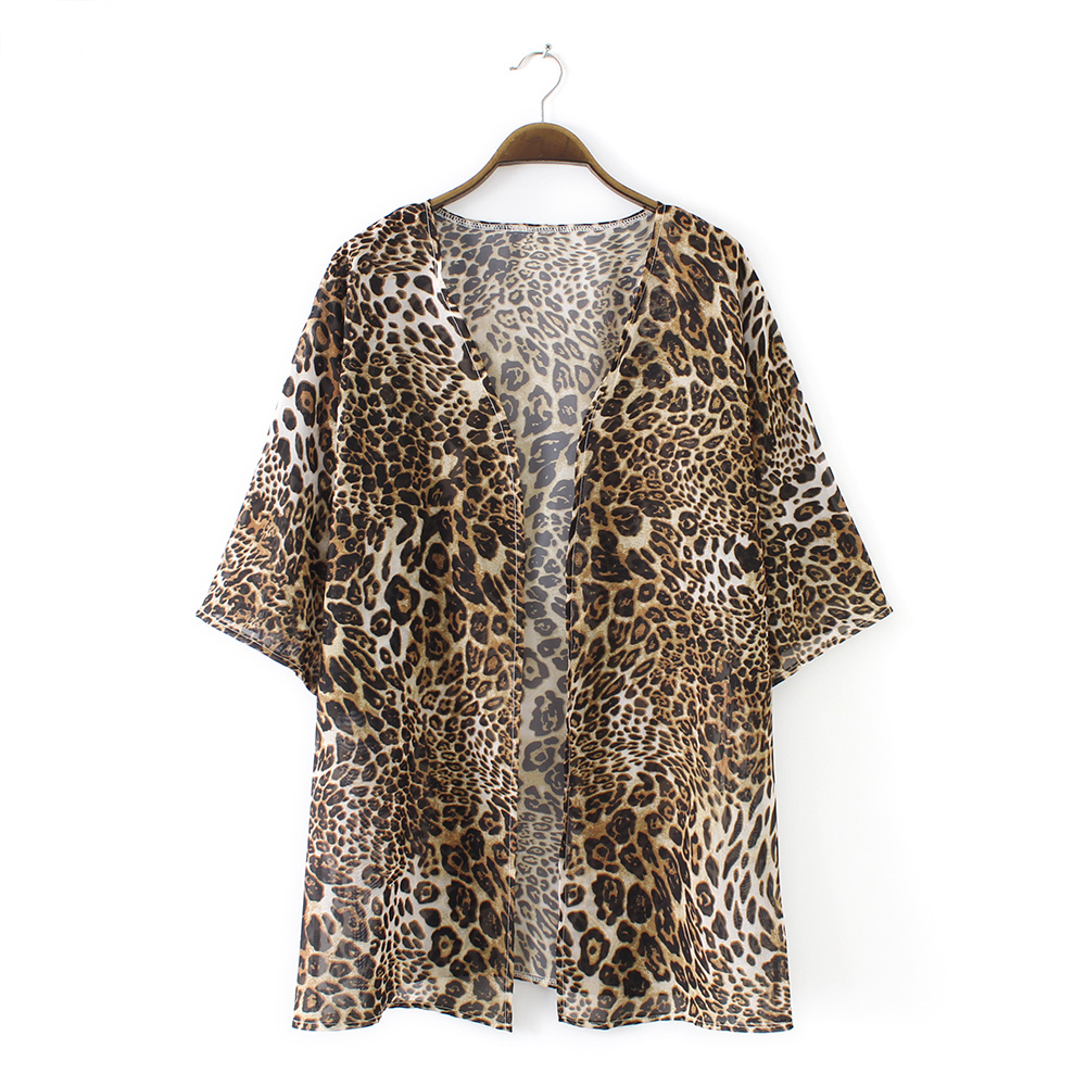 leopard print v neck loose fit long sleeve rash - Temu New Zealand
