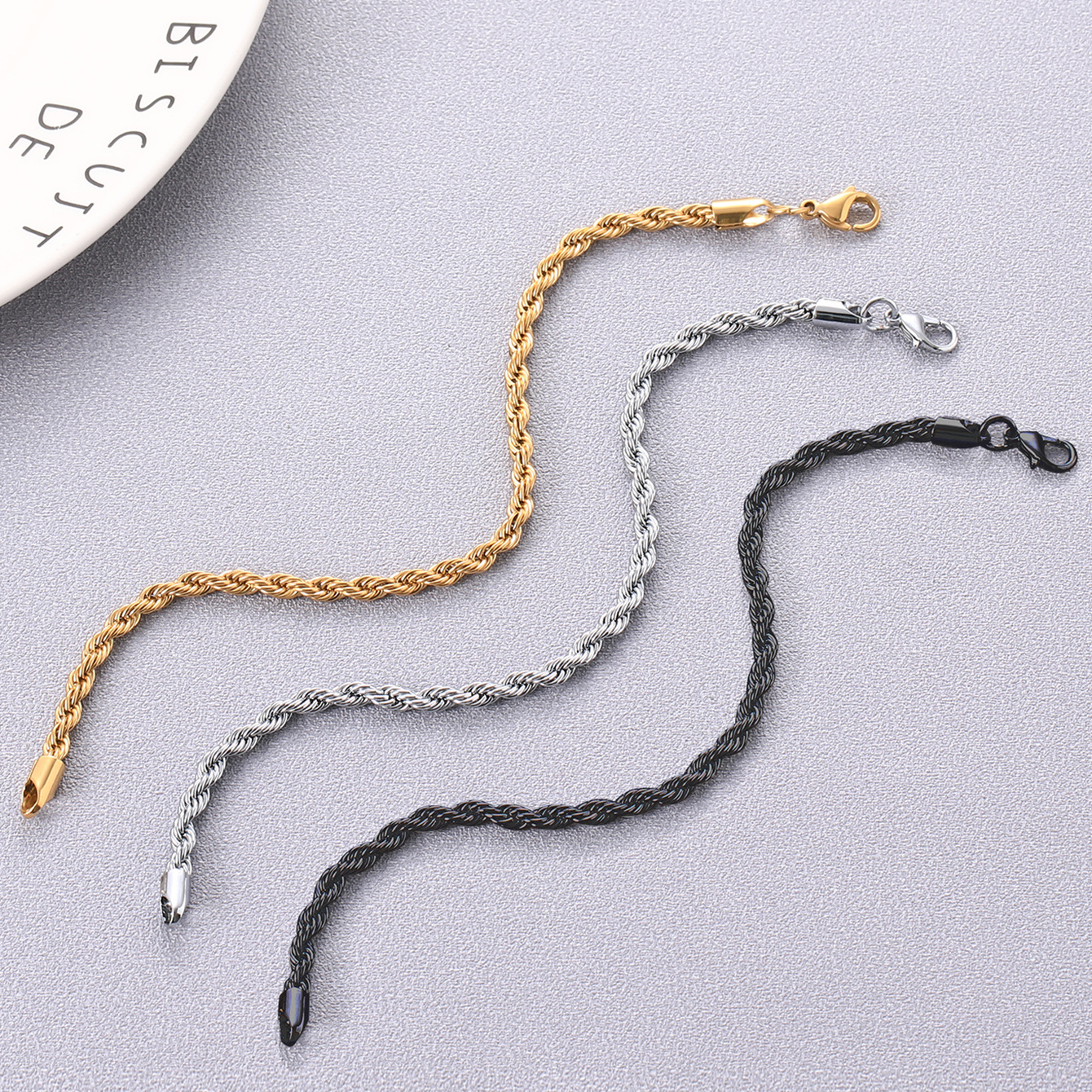 Set Pulseras Acero Inoxidable En Presentación 3 Piezas En - Temu Mexico