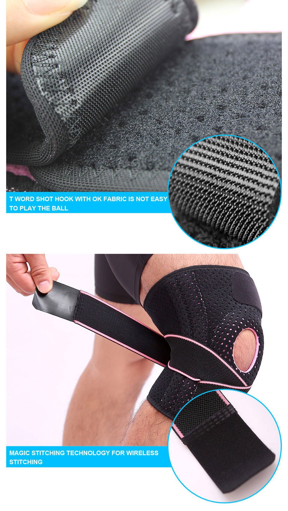 Non slip Open patella Brace Knee Brace Adjustable Strap Side - Temu ...