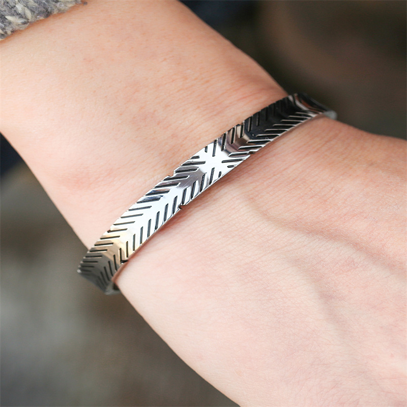 Stainless Steel Adjustable Opeing Punk Bracelet - Temu Australia