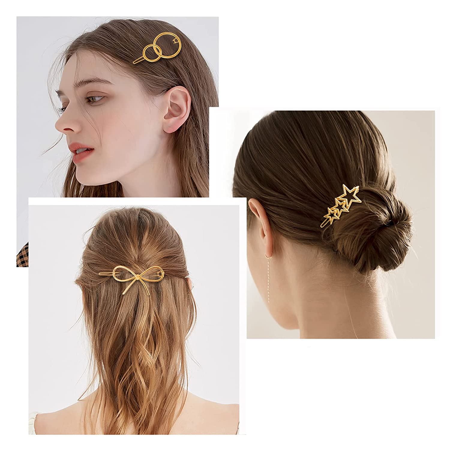 pinza pelo forma hueca pinza pelo metal elegante - Temu Spain