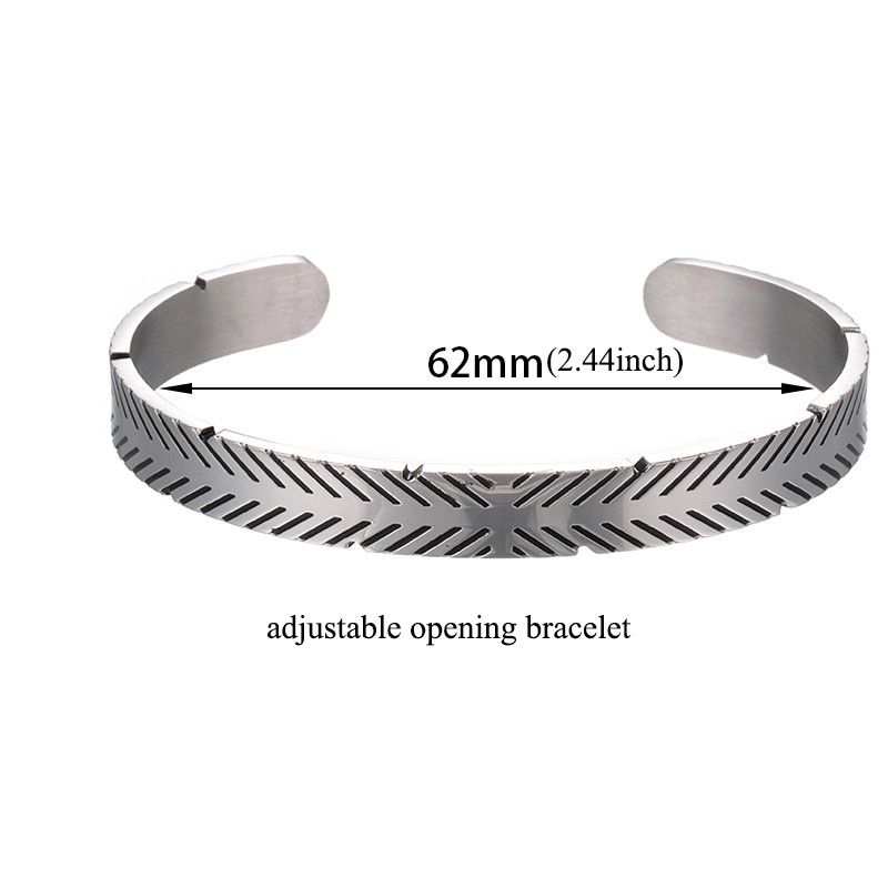 Stainless Steel Adjustable Opeing Punk Bracelet - Temu Australia