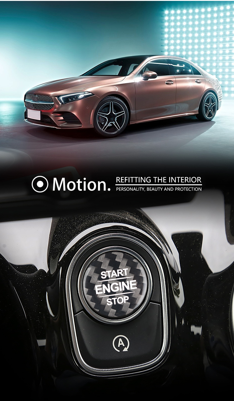 Car Engine Start Off Stop Button Sticker Carbon Fiber Cover - Temu New ...