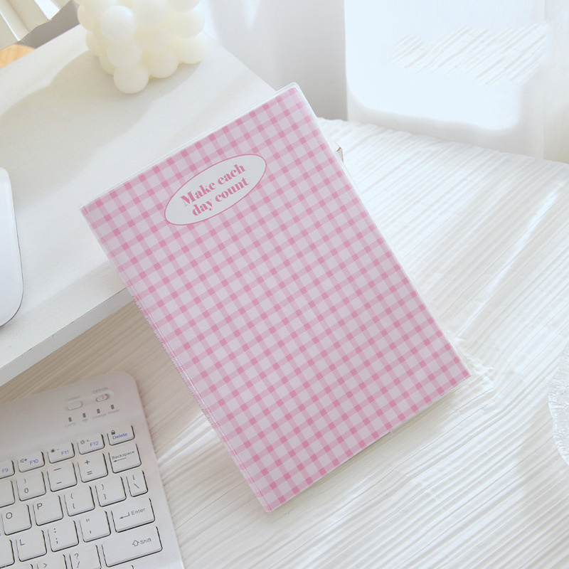 Kawaii Pvc Cover Simple Lattice Notebook Memo Pad Office - Temu Australia