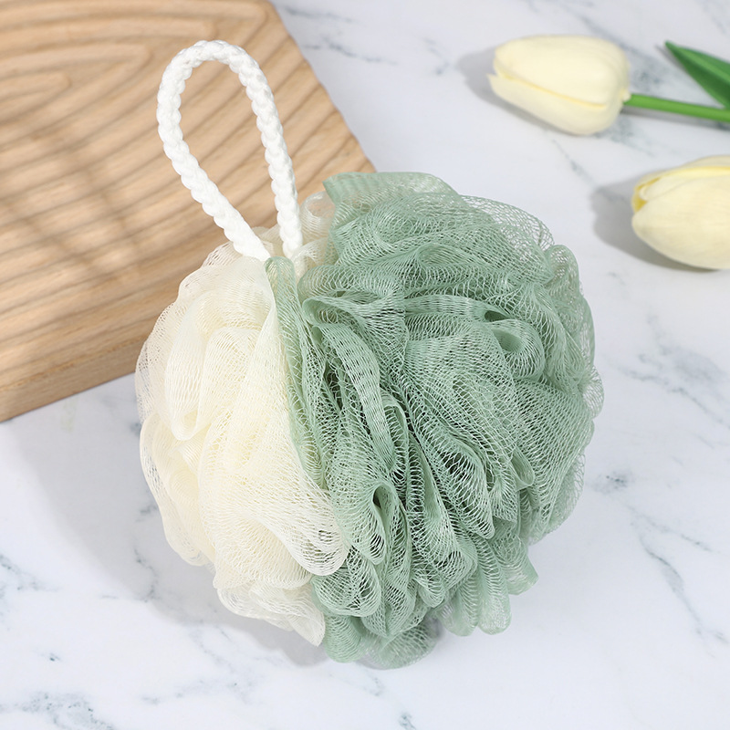 Two Tone Bath Foaming Ball Shower Sponge Loofahs Exfoliating Mesh Pouf ...