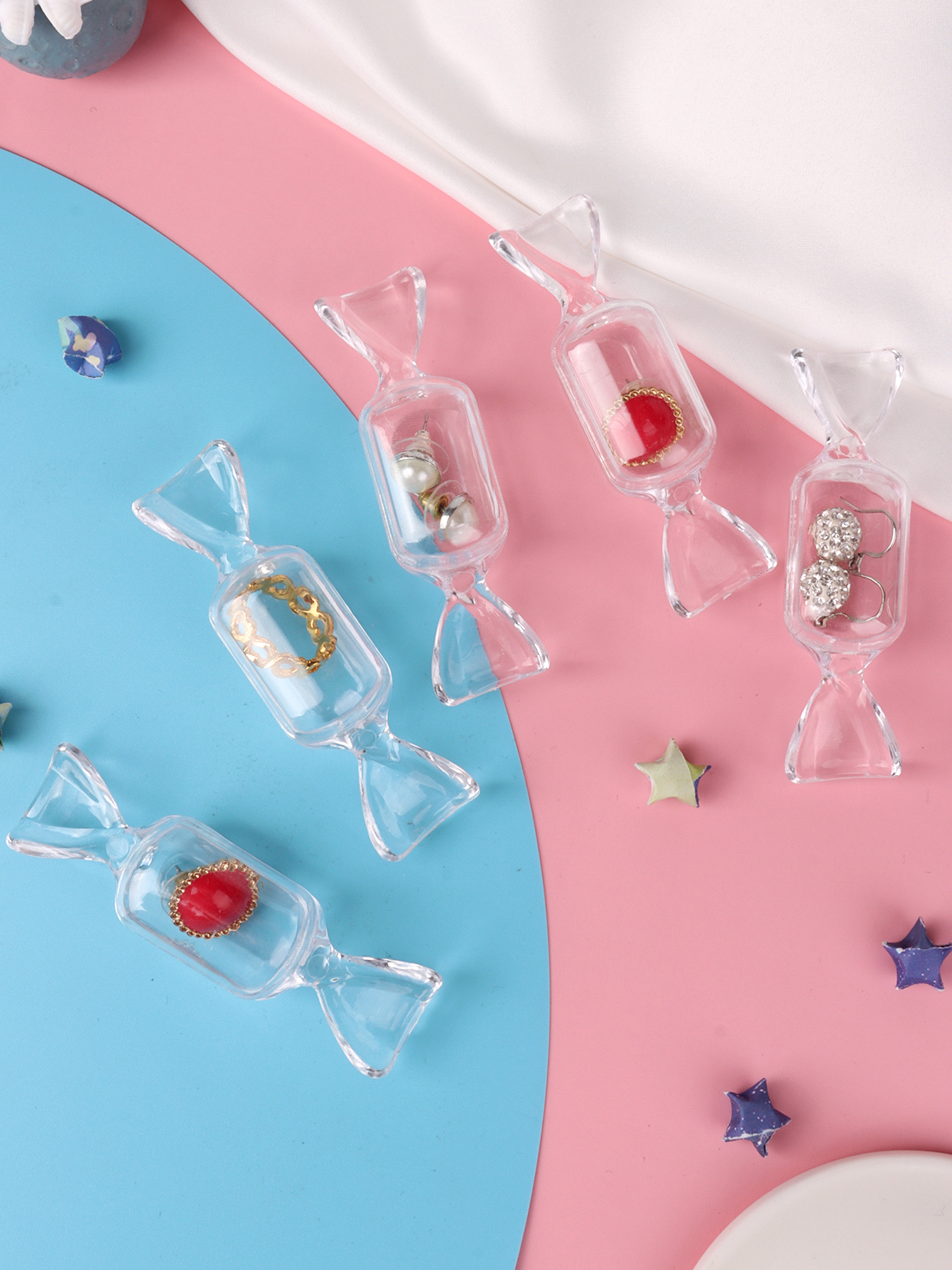 clear plastic insert candy ring small jewelry storage box - {region_name}