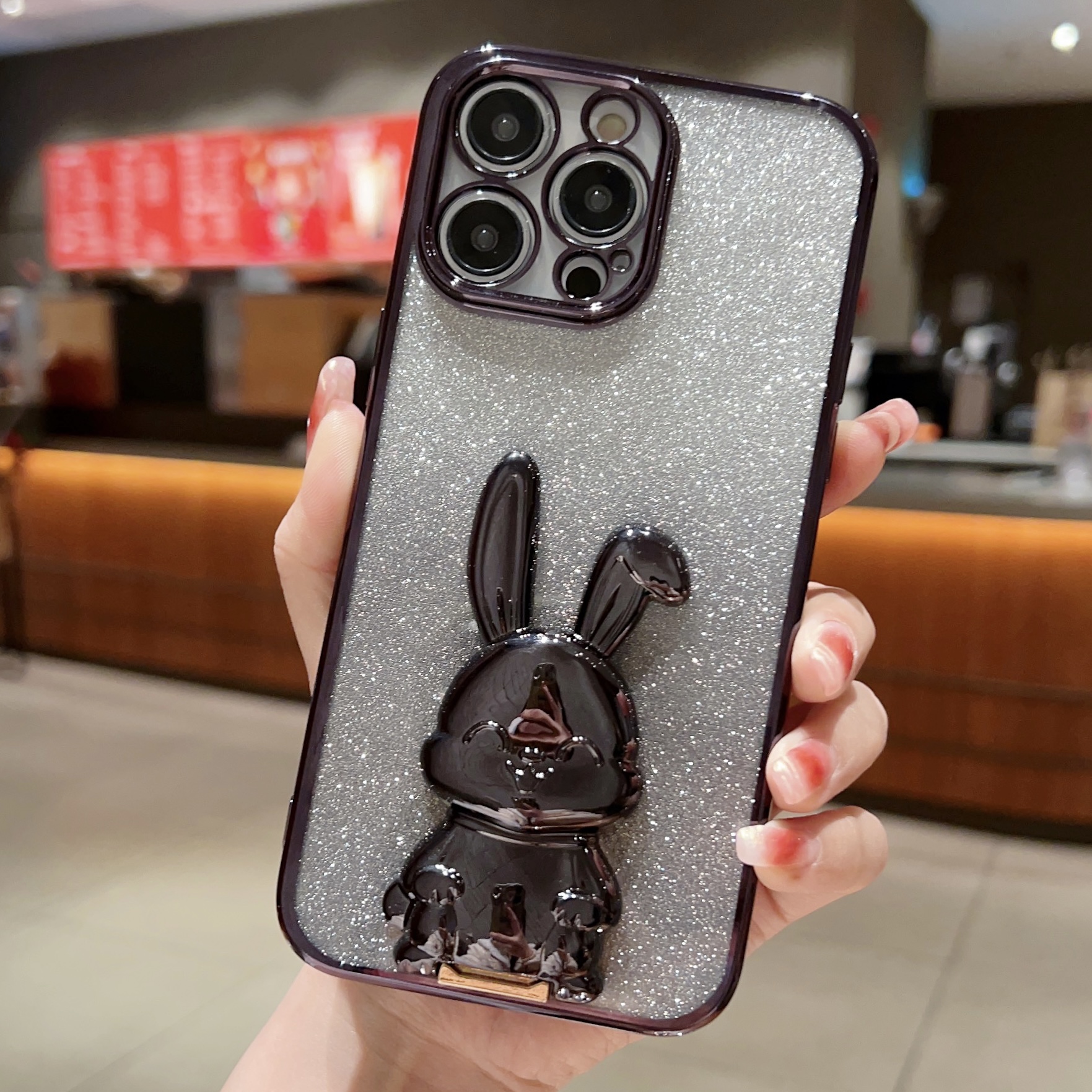 Gradual Glitter Three dimensional Rabbit Bracket Full Bag - Temu United ...