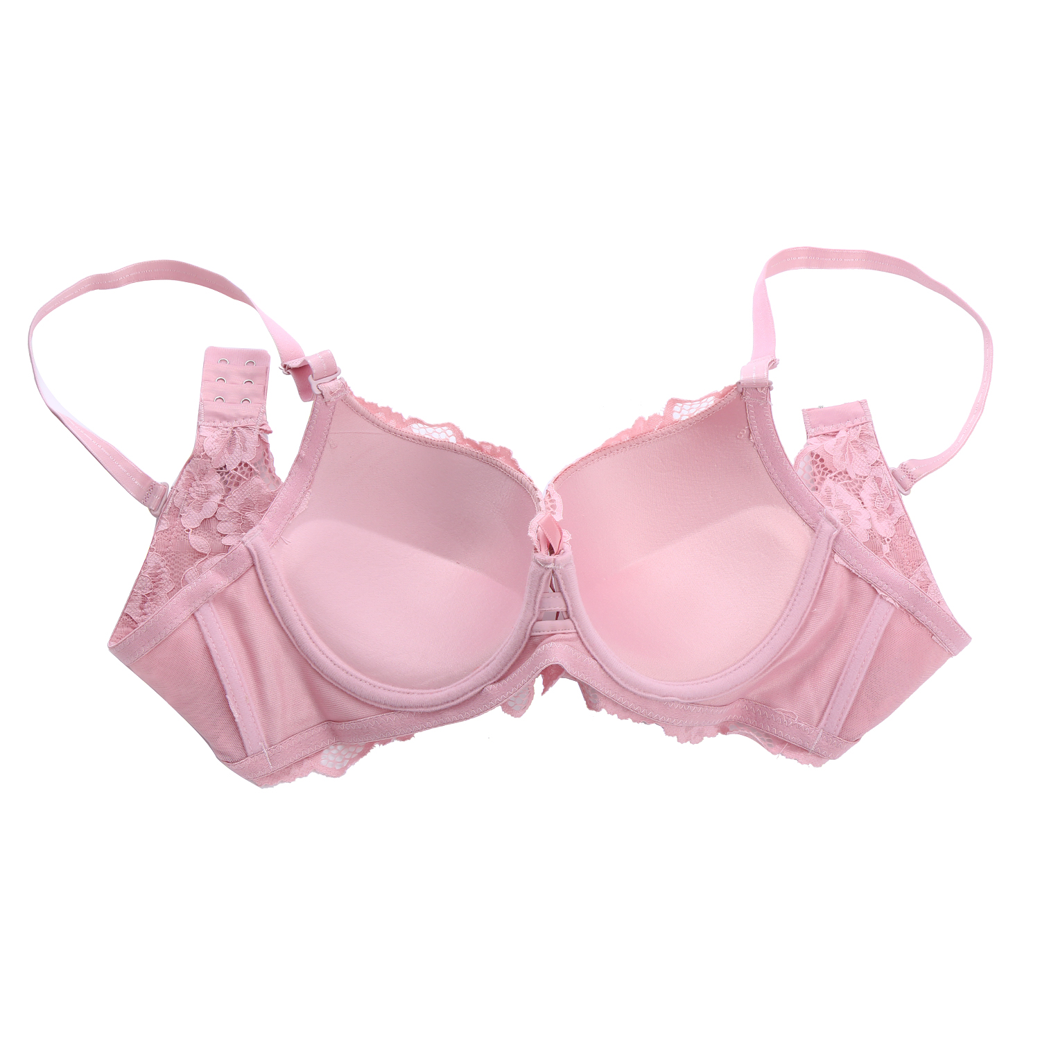 Everyday Lace Pink Bras Bow Elastane Sexy Solid Medium - Temu