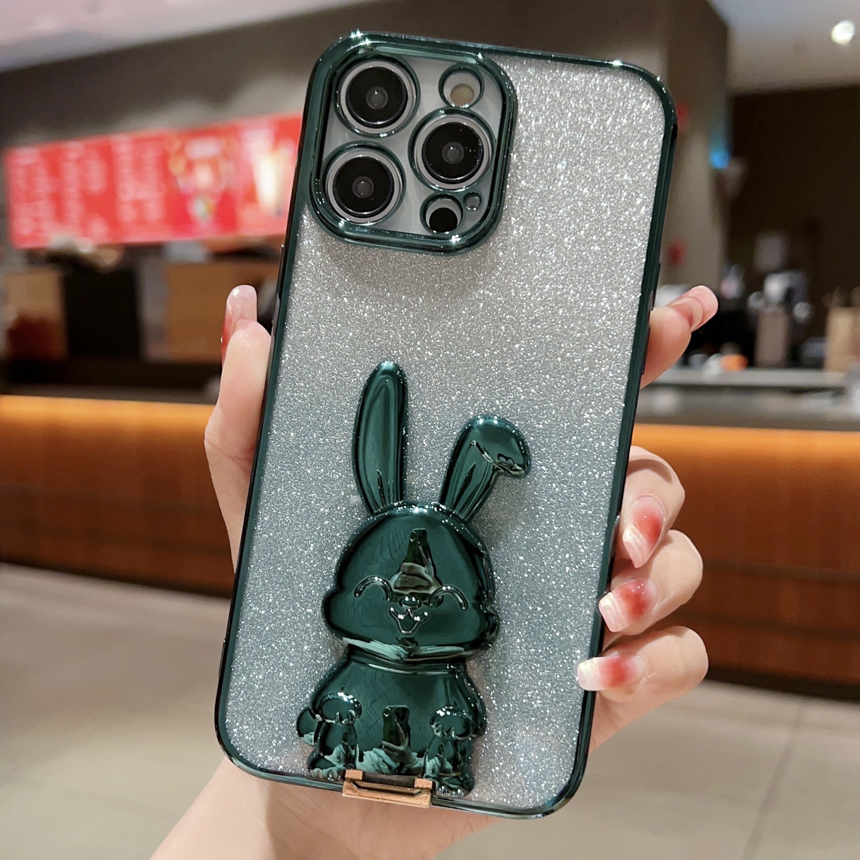 Gradual Glitter Three dimensional Rabbit Bracket Full Bag - Temu Norway