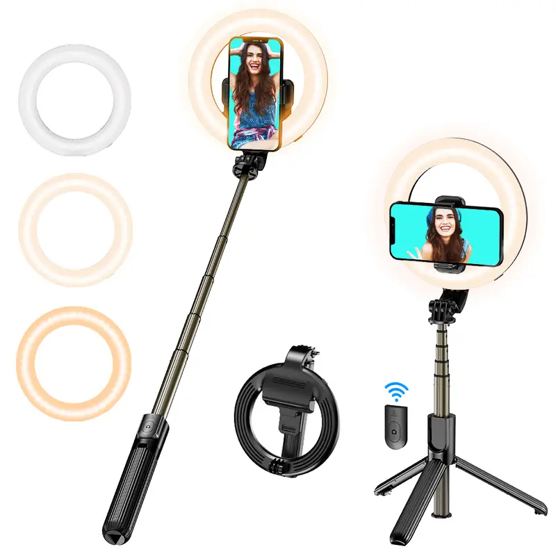 Led Selfie Ring Light Tripod Stand Phone Holder Remote Temu