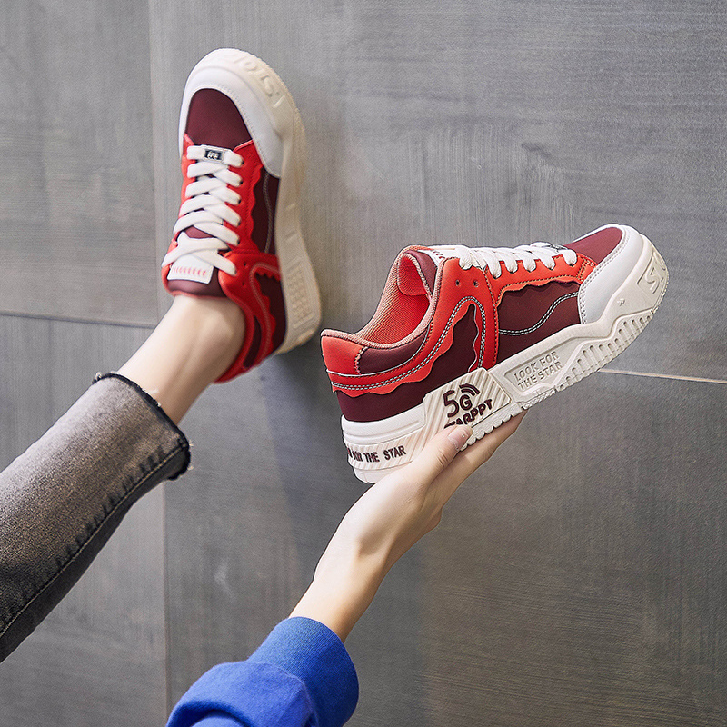 Breathable Lace Casual Skate Shoes Sole Platform Pu - Temu New Zealand