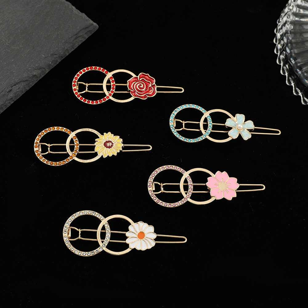 Flower Alloy Hair Clips Elegant Hairpin Hair - Temu Australia