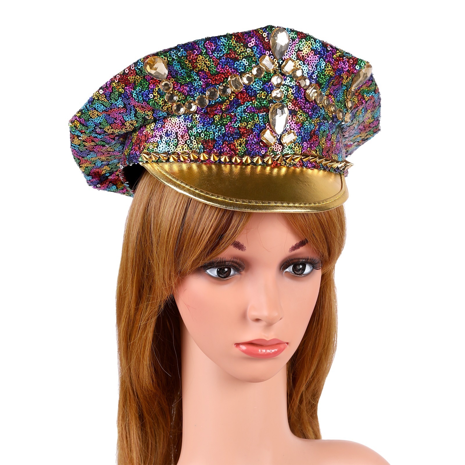 Colorful Sequins Cosplay Army Hat Decor Golden - Temu New Zealand