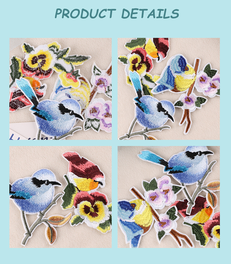 Colorful Bird Embroidery Patches Diy Clothing Hat Bag - Temu United Kingdom