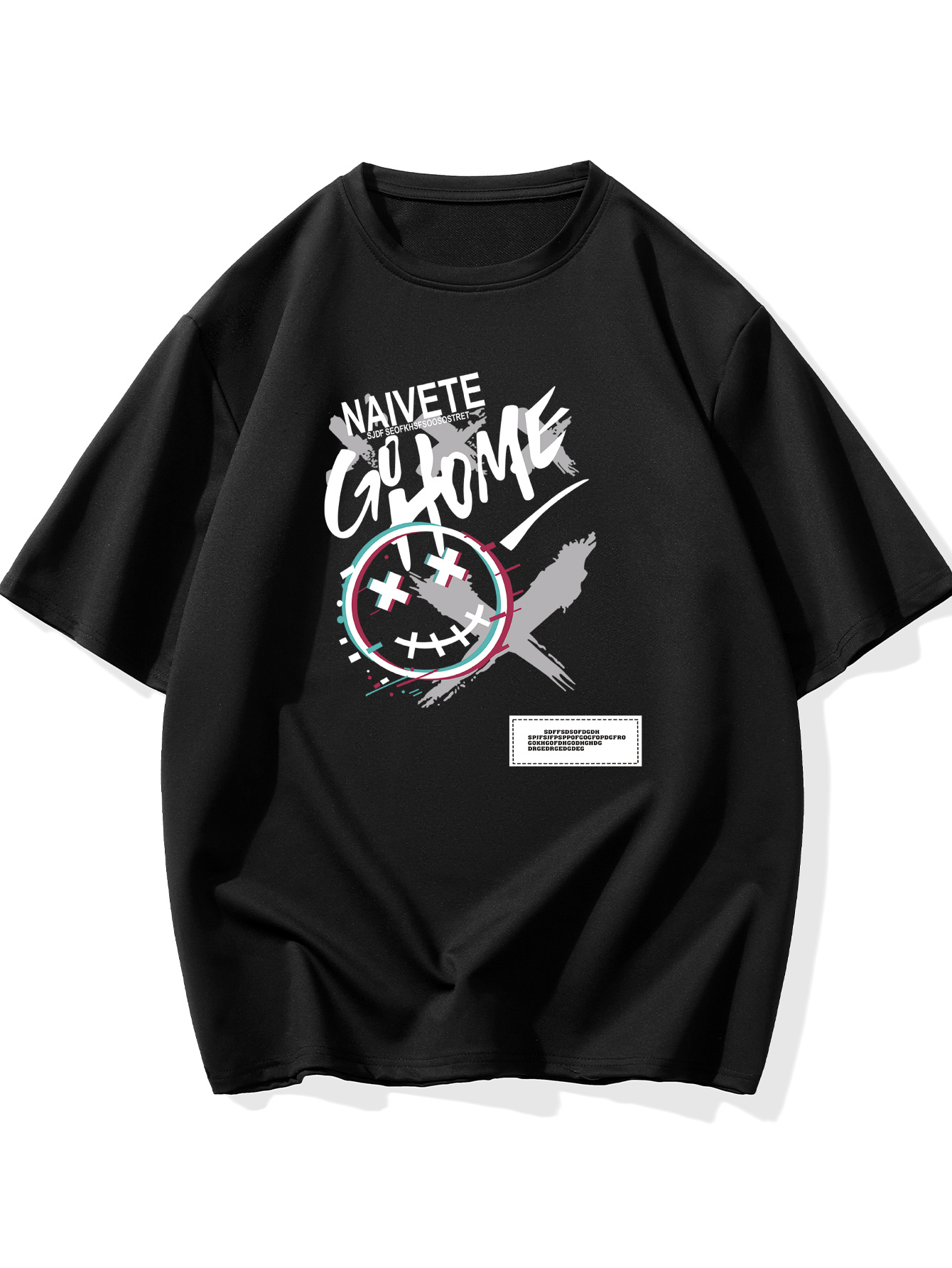 Stylish Smile Face Graphic T shirt Men's Casual Multicolor - Temu ...