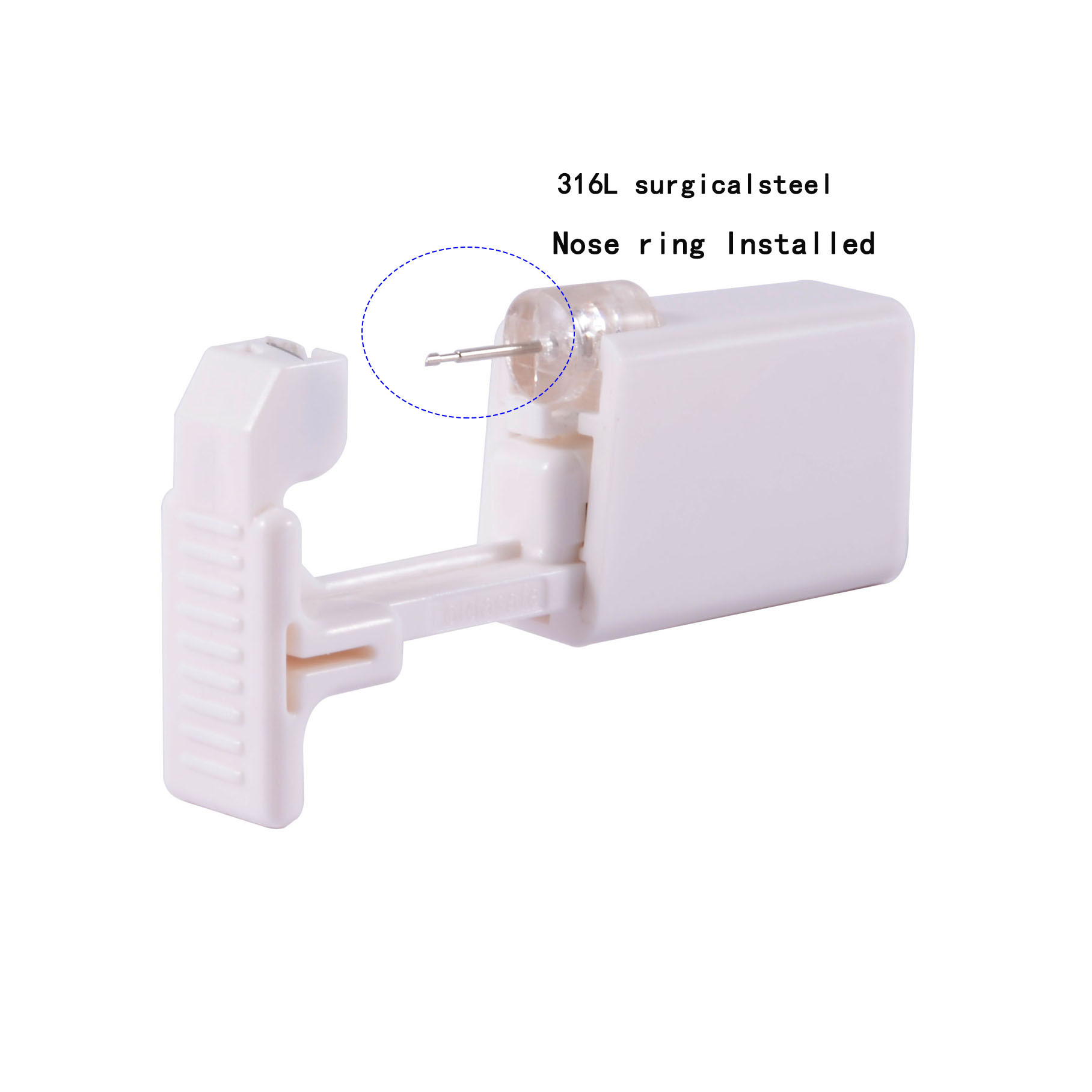 1pc Disposable Sterile Nose Piercing Kit Self Nose Piercing Gun No Pain ...