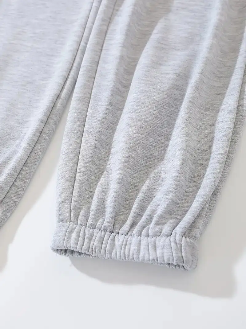 Womens Solid Elastic Sweatpants Casual High Waist Temu