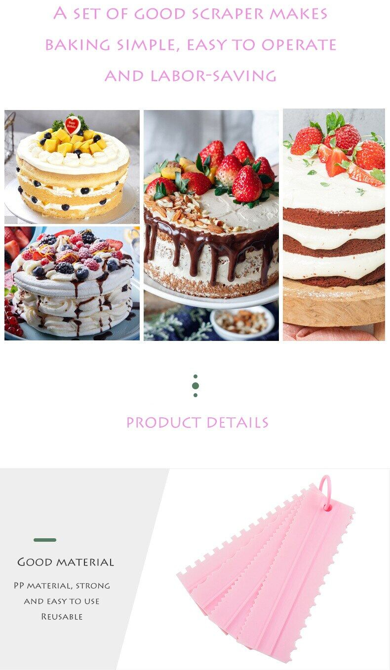 New Comb Cake Scraper Pattern Cream Scraperdiy Baking Tools - Temu New ...