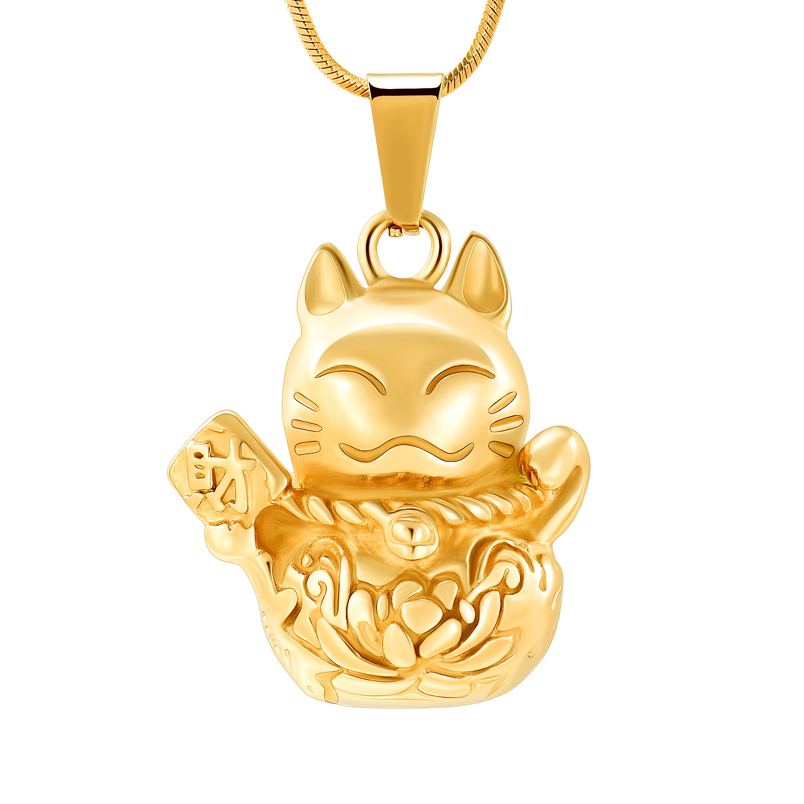 Cremation Jewelry Fortune Cat Pendant Pet Urn Necklace Ashes Keepsake ...