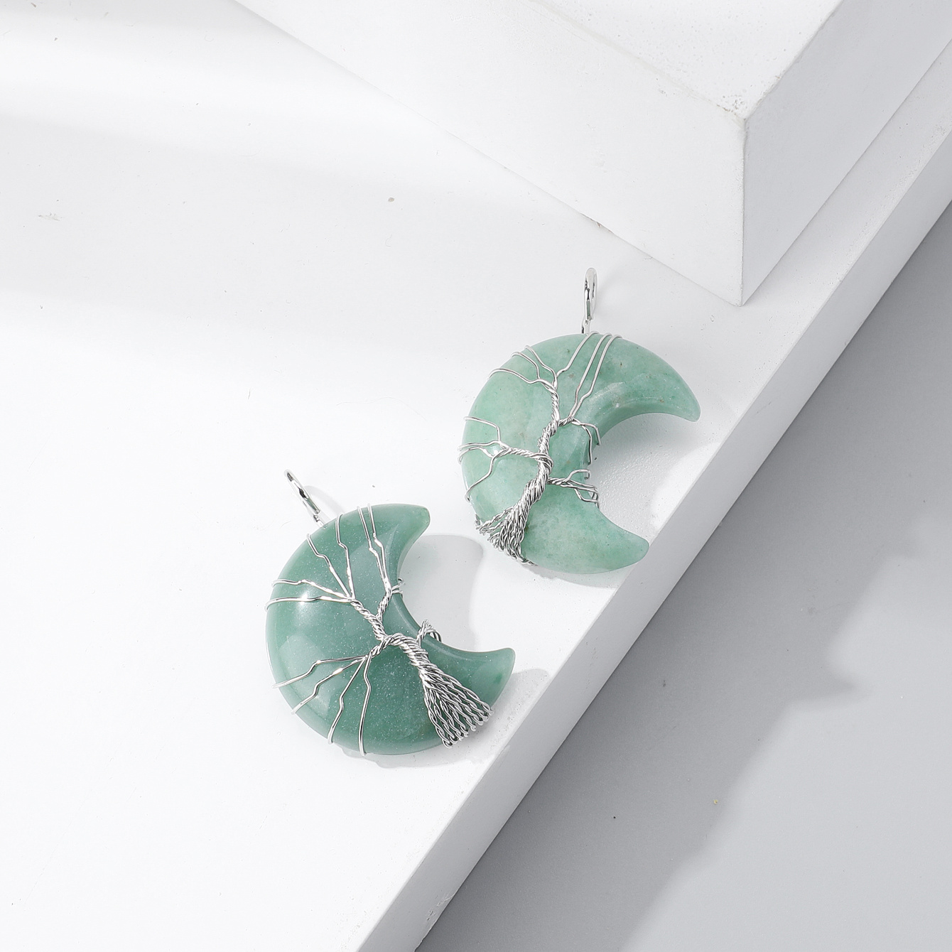 2 Natural Handmade Wrapped Life Tree Moon Pendant - Temu Netherlands