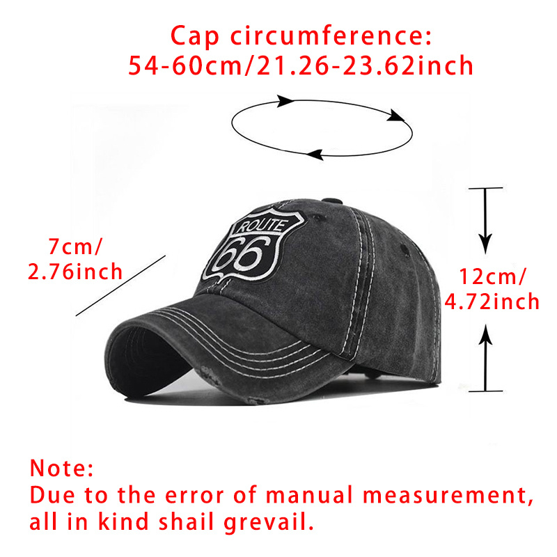 Mens Route 66 Streetwear Cotton Baseball Hat 6 Panel Fashion Trucker ...
