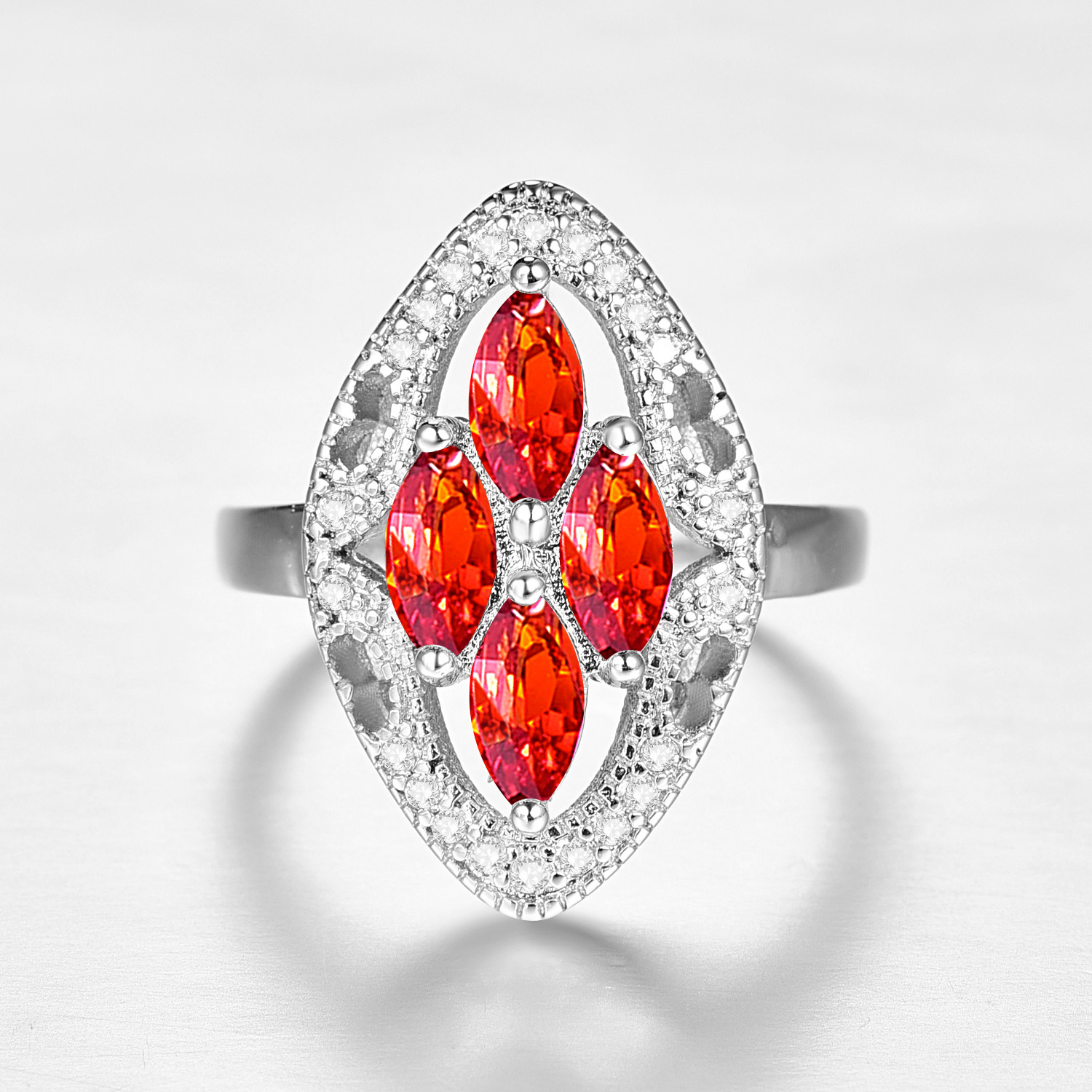 18k Gold Plated Faux Garnet Stone Party Cocktail Ring Best Gift For ...