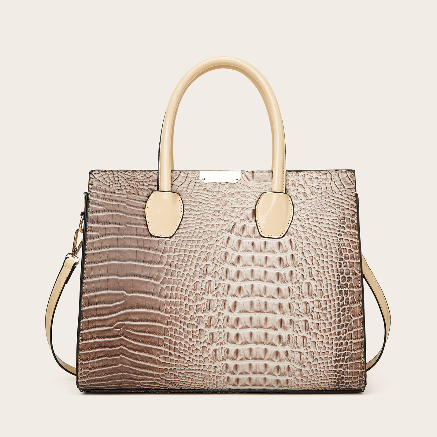 Large capacity Crocodile Pattern Tote Bag Classic Faux - Temu France