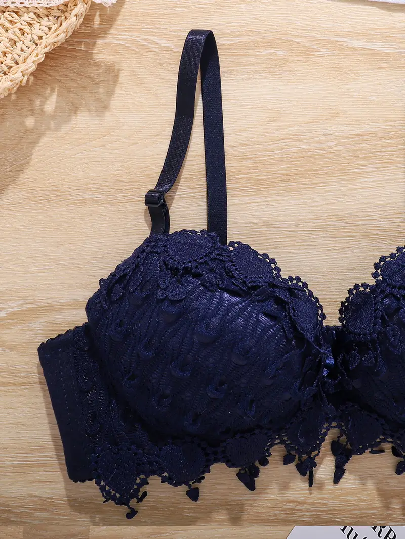 Floral Lace Matching Lingerie Set Underwire Convertible Temu