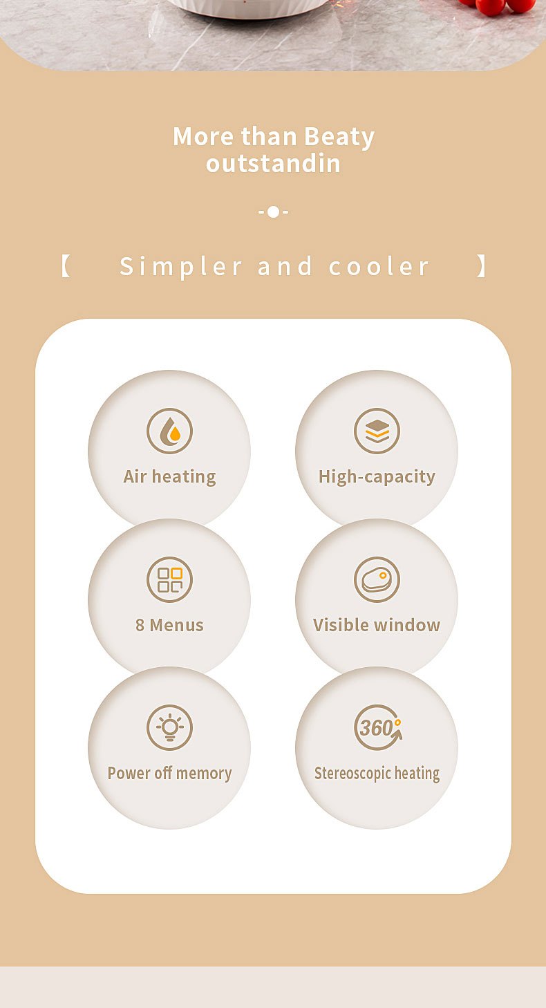 200°c Large Capacity Roaster Oven See Food Cook Transparent - Temu