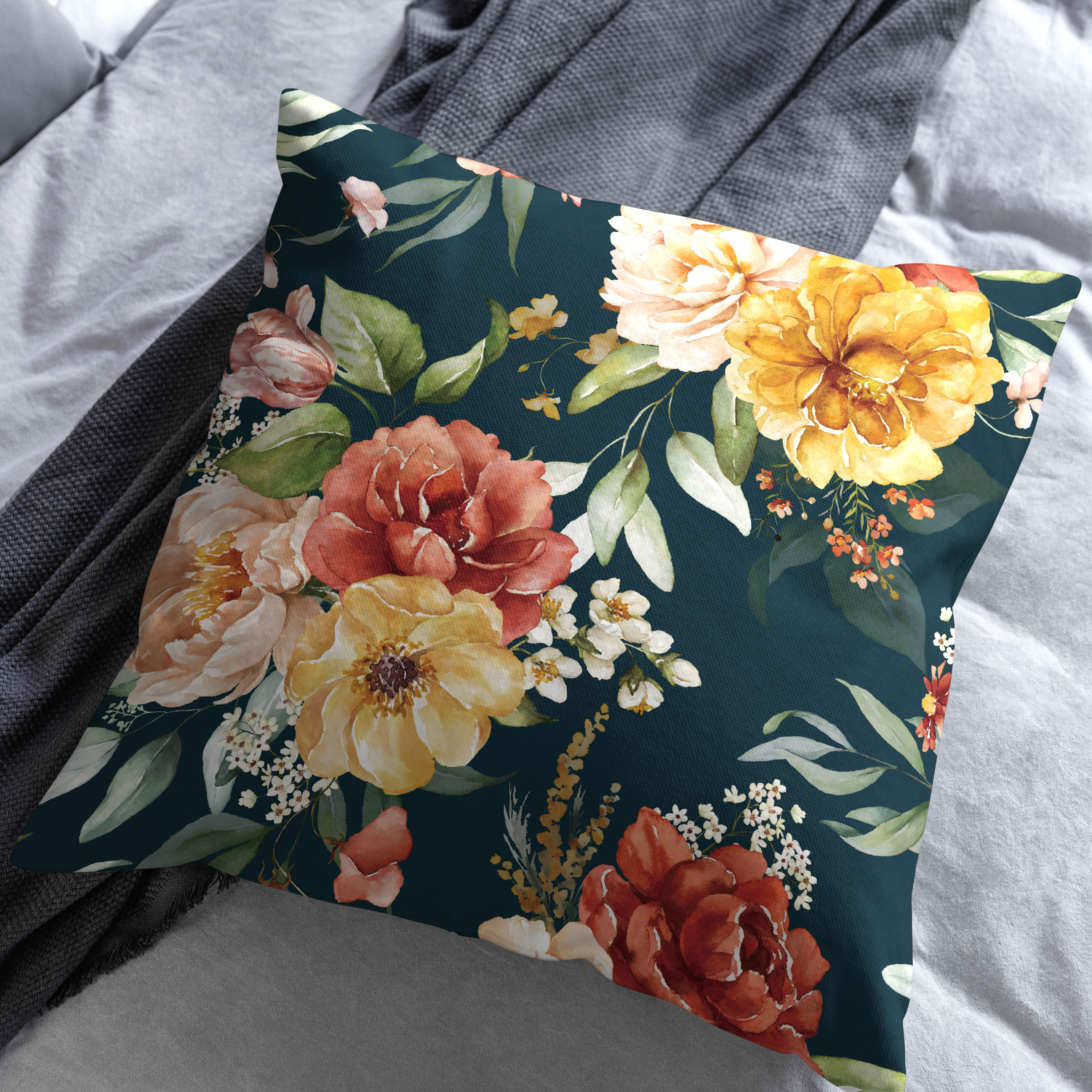 Flower Graffiti Throw Pillow Case Soft Cushion Cover Accent - Temu ...