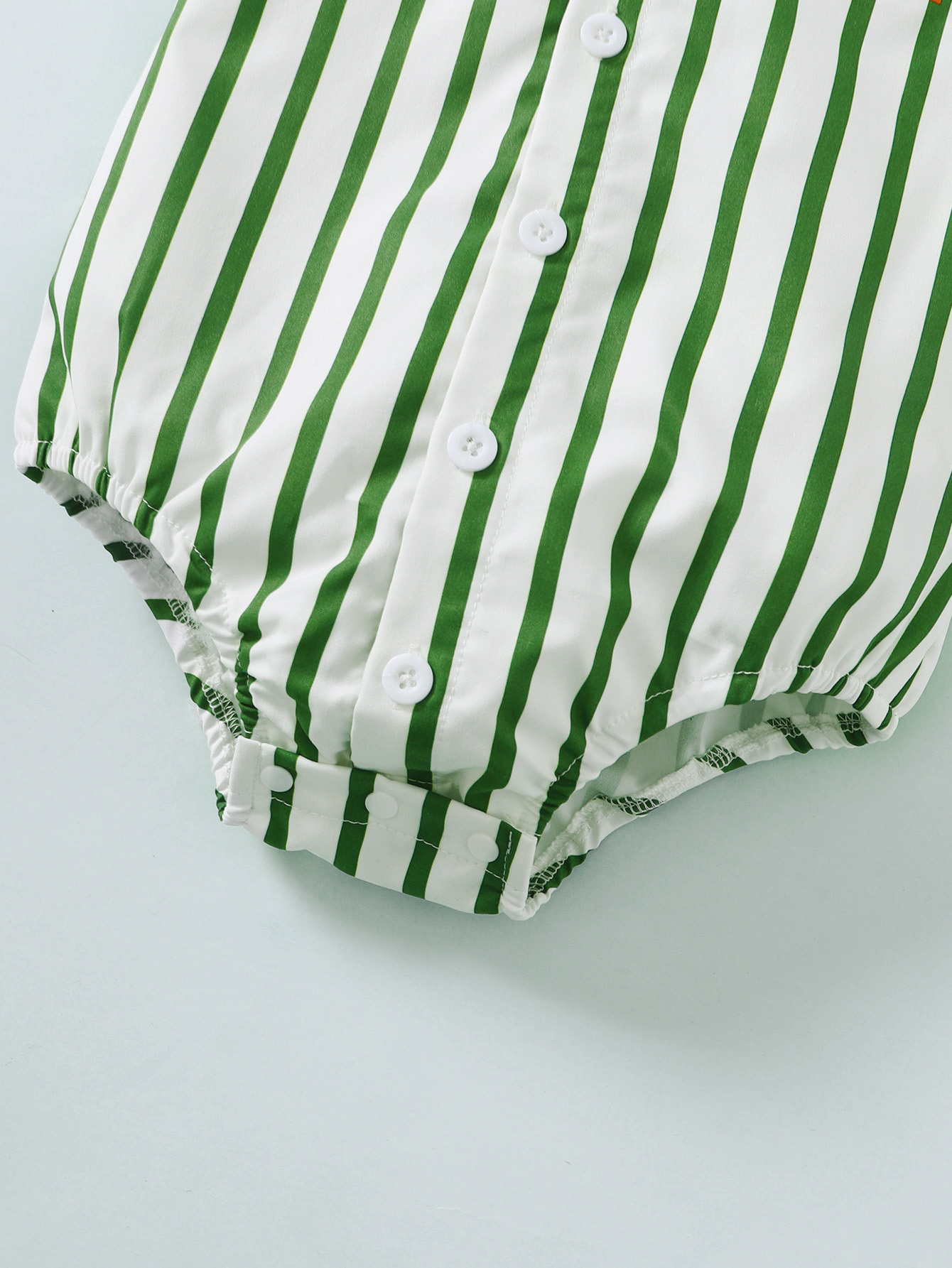 Newborn Infant Short Sleeve Romper Vertical Stripes - Temu Netherlands