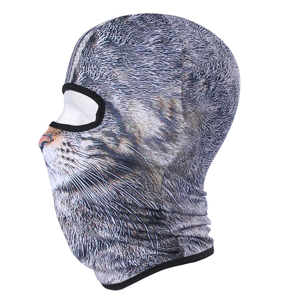Animal Print Single Hole Balaclava Hooded Face Mask Hat Uv - Temu ...