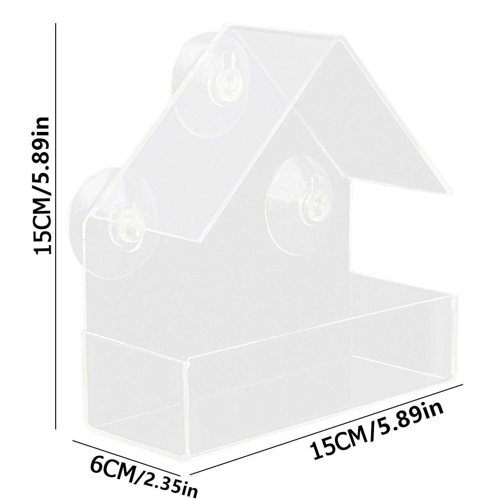 Bird Feeder Acrylic Transparent Window Ornamental Bird House - Temu