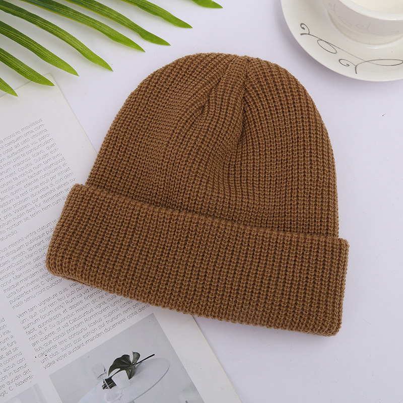Autumn And Winter Solid Color Round Knit Hat Warm And - Temu Australia