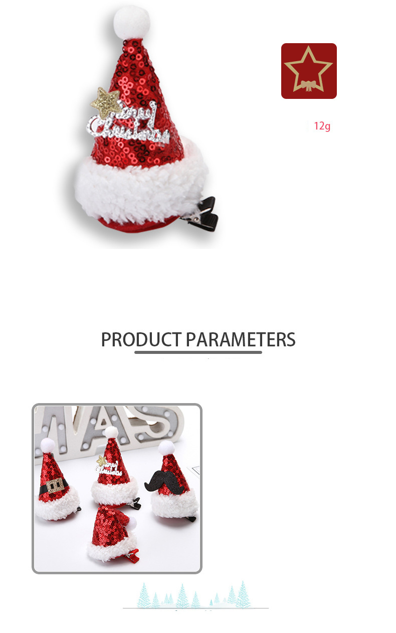 Hair Clips Sequin Christmas Hats Small Hat Clips Christmas - Temu ...