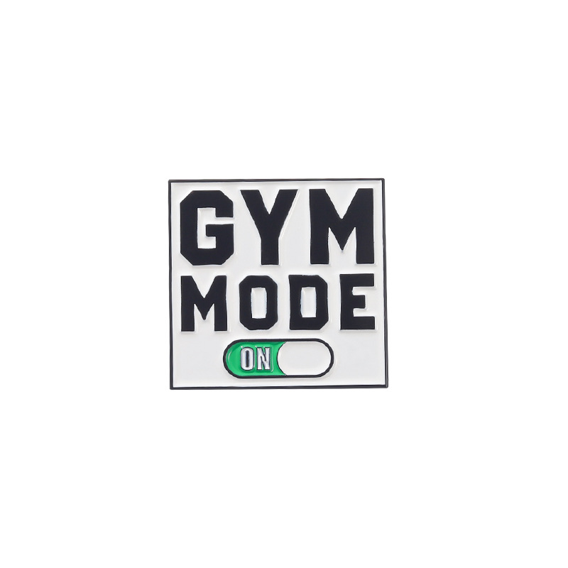 2pcs Trendy Geometric Gym Badge Alphabet Series Alloy Brooch | Save ...