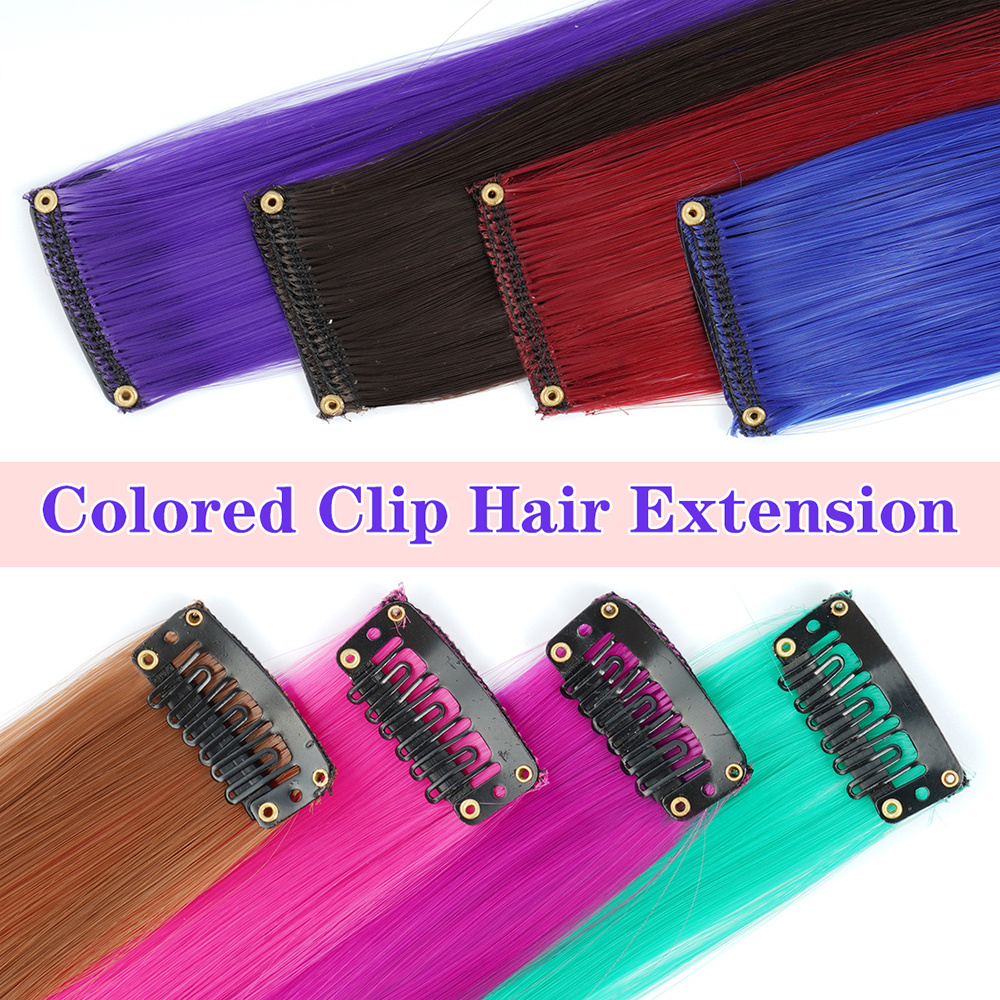 Highlight Party Clip In Hair Extensions Long Straight - Temu Ireland