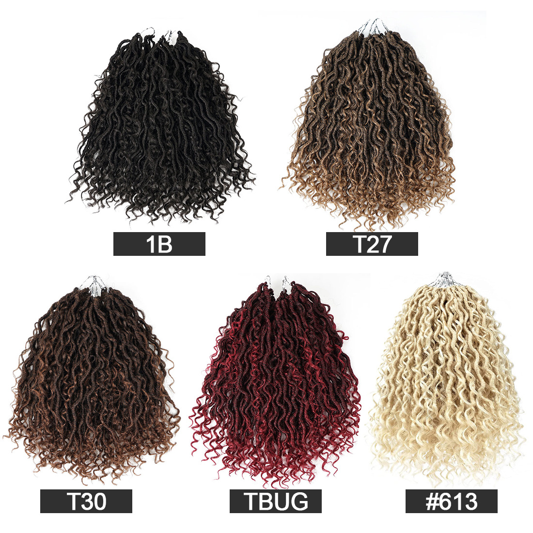 River Faux Locs Crochet Hair Curly Crochet Braids For Women Synthetic ...