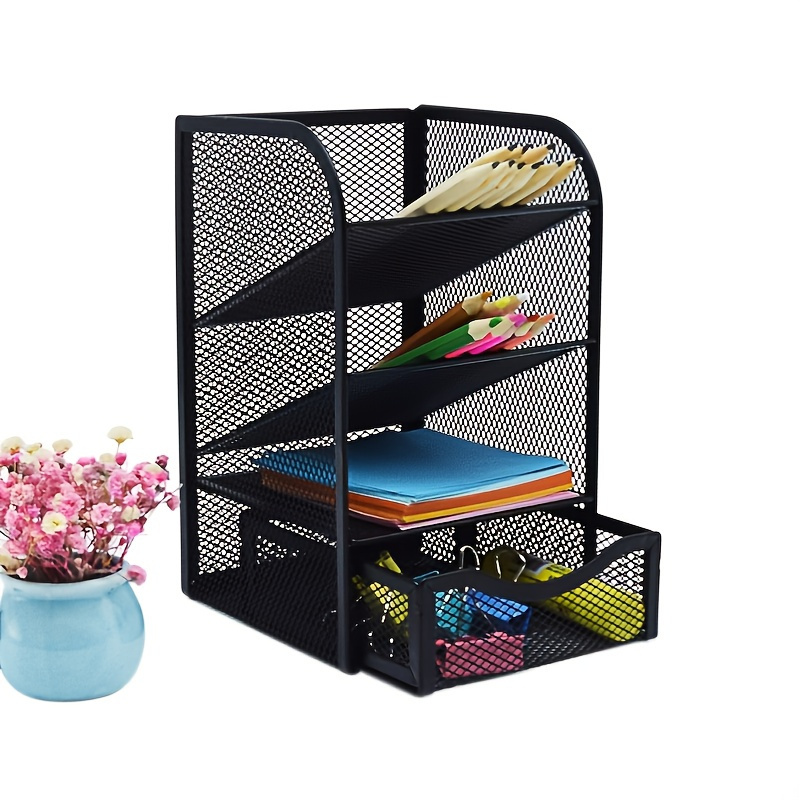 1pc 3-layer Mesh Desk Organizer For Office Supplies Organization, Pen ...