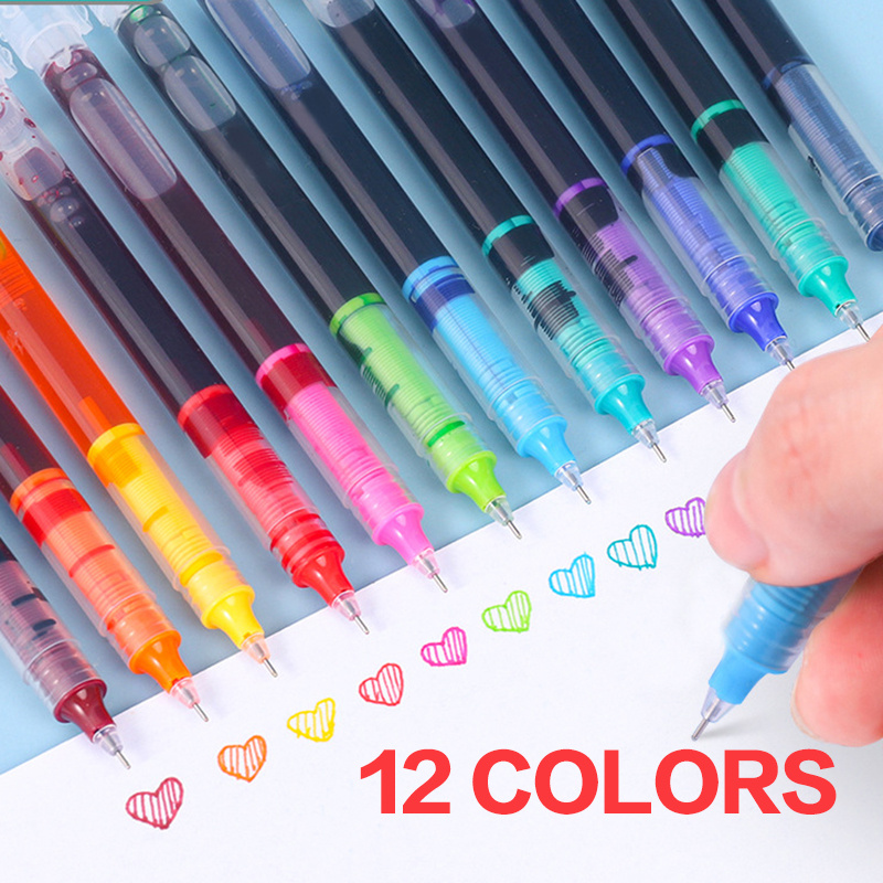 Straight Liquid Ball Pen Quick Drying Color Neutral Pen - Temu
