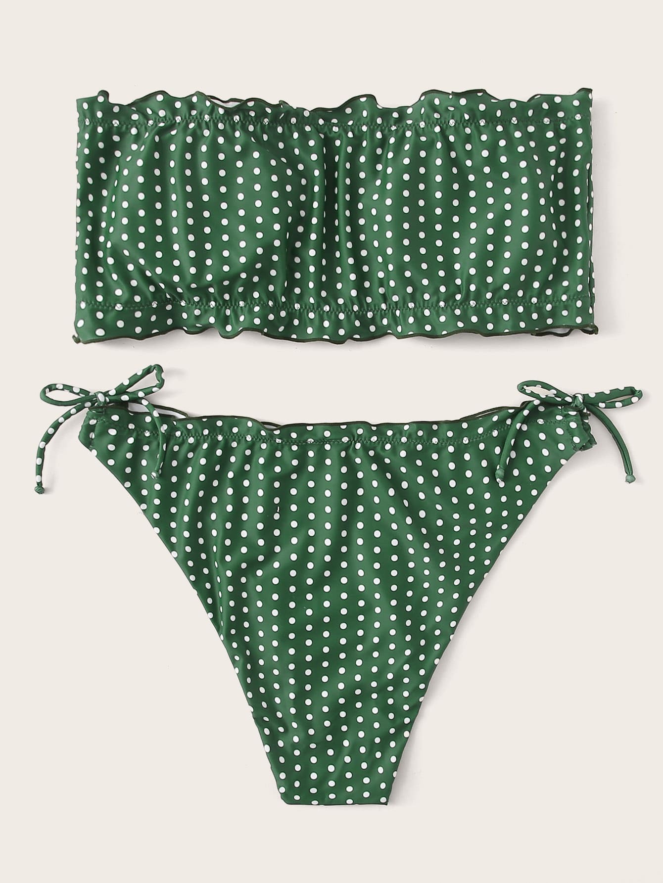 Plus Size Polka Dot Tube Top Side Drawstring Bikini Set - Temu Netherlands