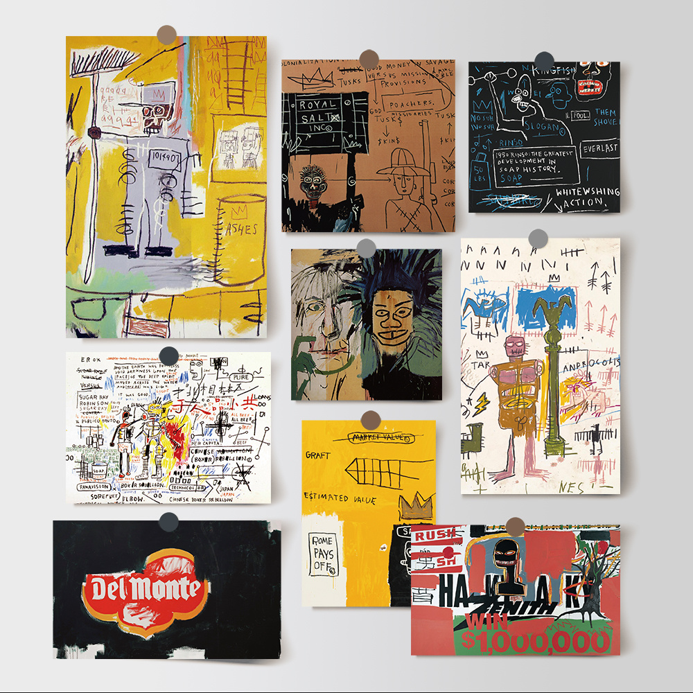 Diy 'abstract Basquiat' Art Design Theme Poster Cards Photo - Temu